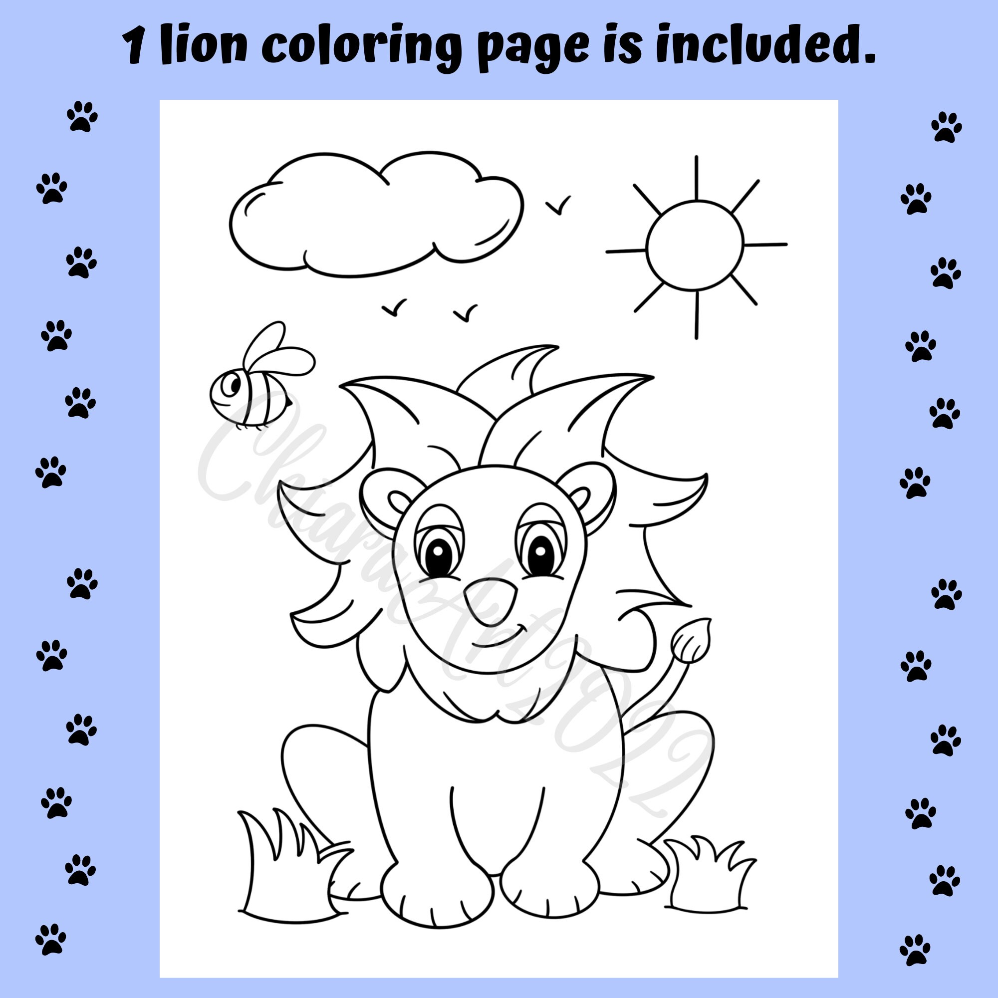 Lion Paper Crown for Kids Printable, Lion Birthday Decoration, Lion ...