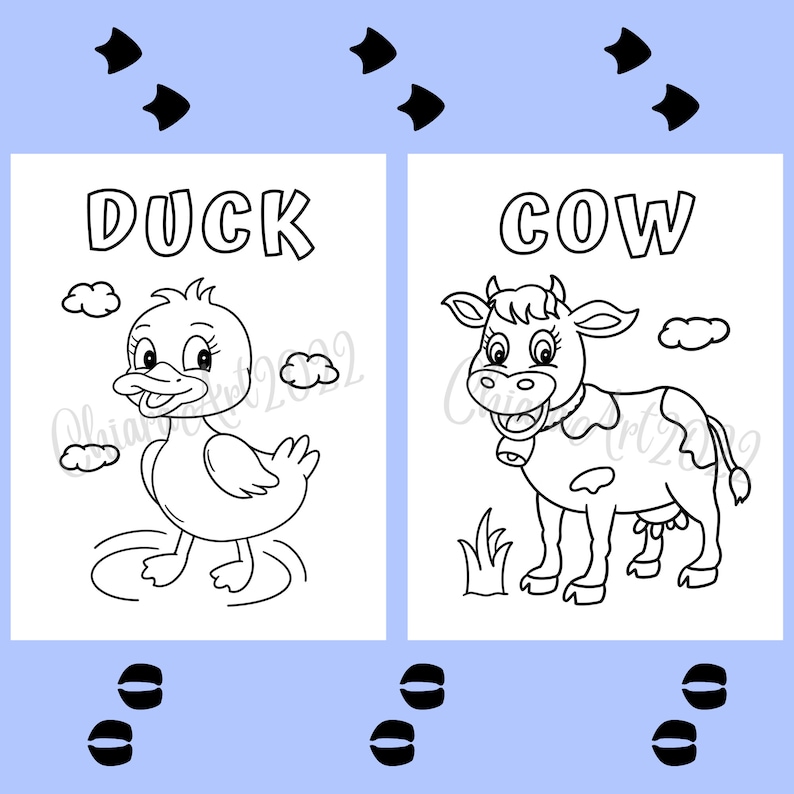 Farm Animal Coloring Pages Preschool and Up, Cute Farm Animal Coloring ...
