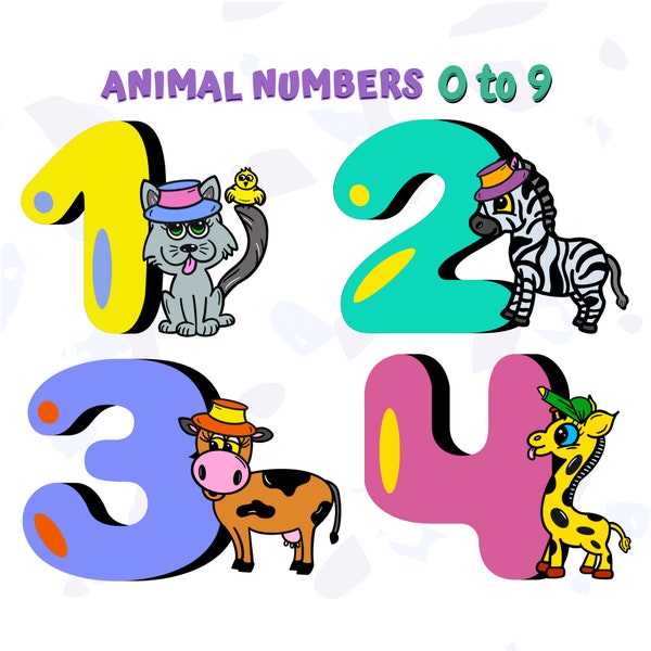 Animal Numbers - Etsy