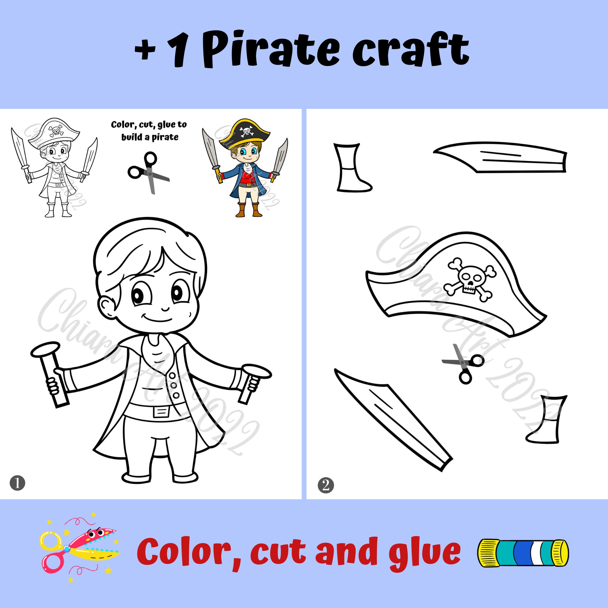 Pirate Hat Paper Crown for Kids, Pirate Birthday Decor, Pirate Party ...