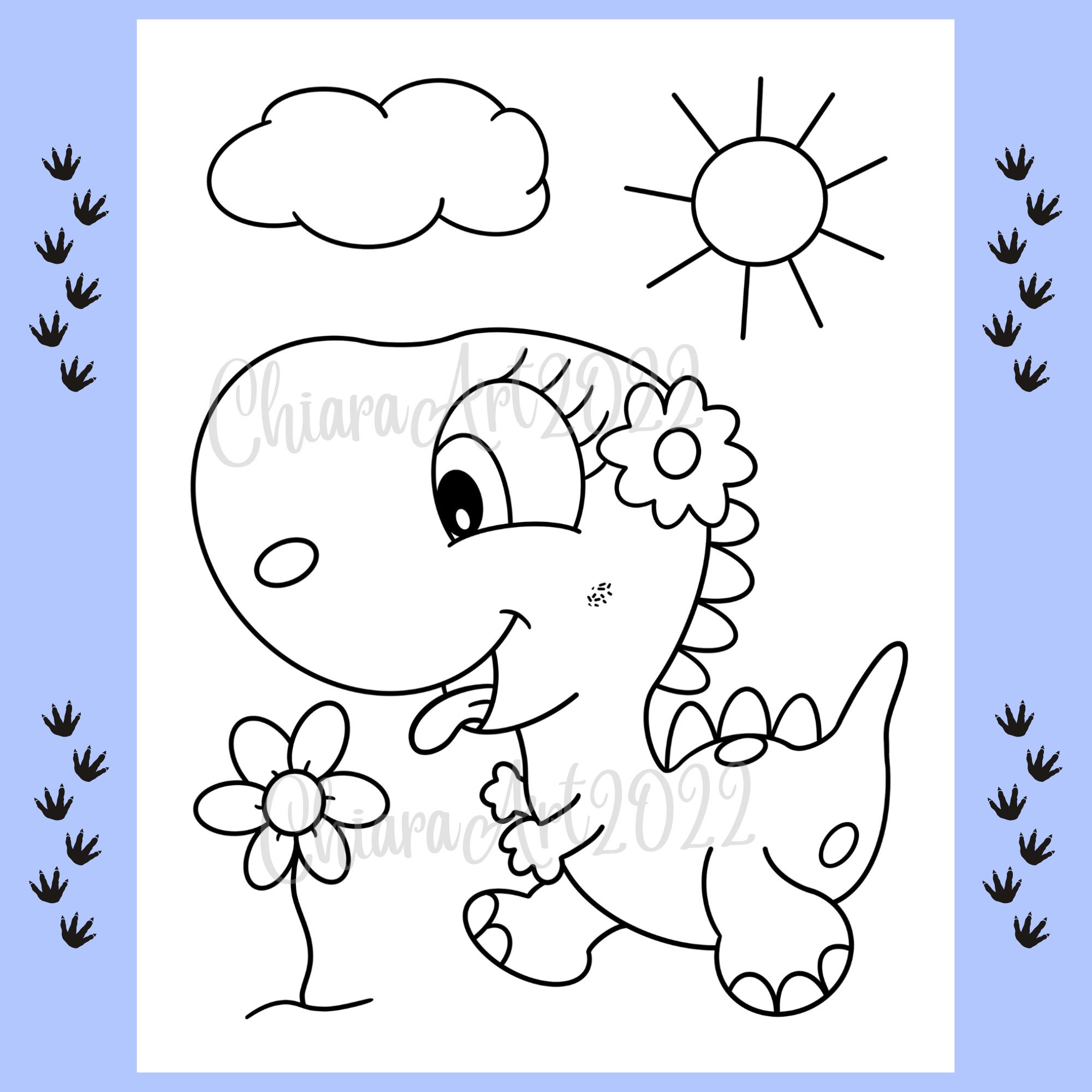 Dinosaur Girl Coloring Pages Printable, Cute Dinosaur Coloring Page for ...
