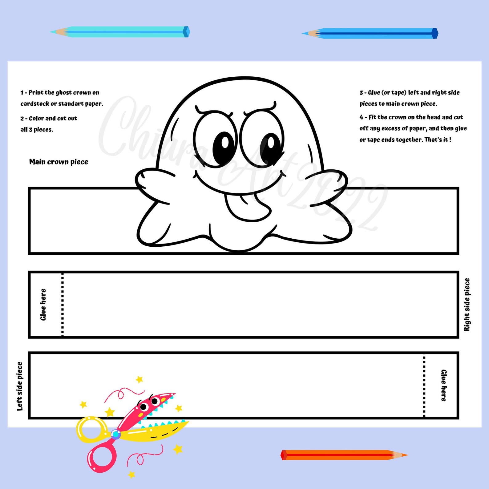 Halloween Paper Crowns Printable, Halloween Headbands Preschool & Up ...