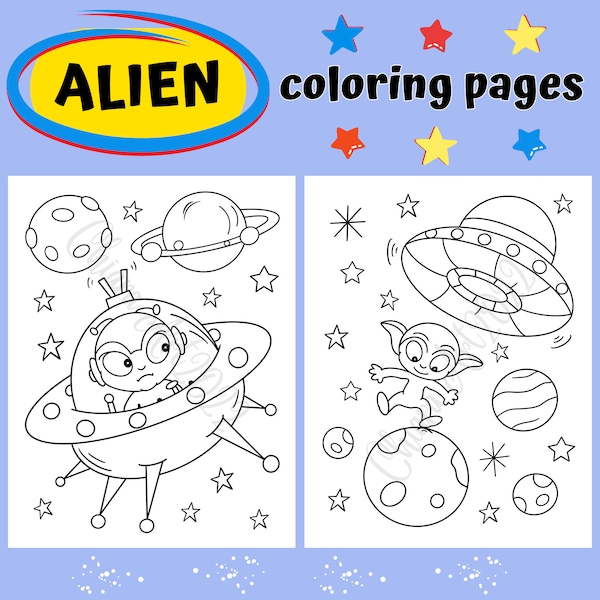 Kids Ufo Coloring - Etsy