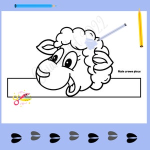 Sheep Paper Crown for Kids Printable, Sheep Party Hat Preschool & Up ...