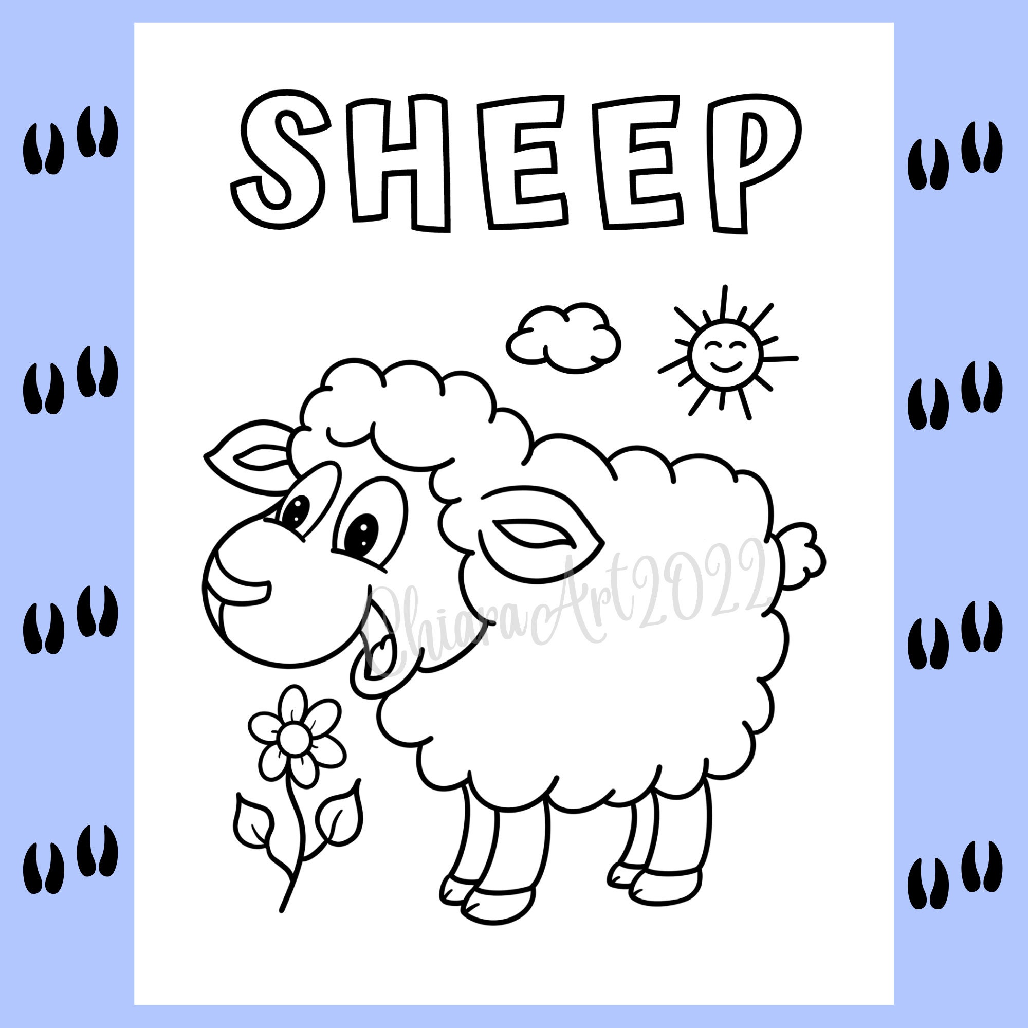 Farm Animal Coloring Pages Preschool and Up Cute Farm Animal - Etsy Canada