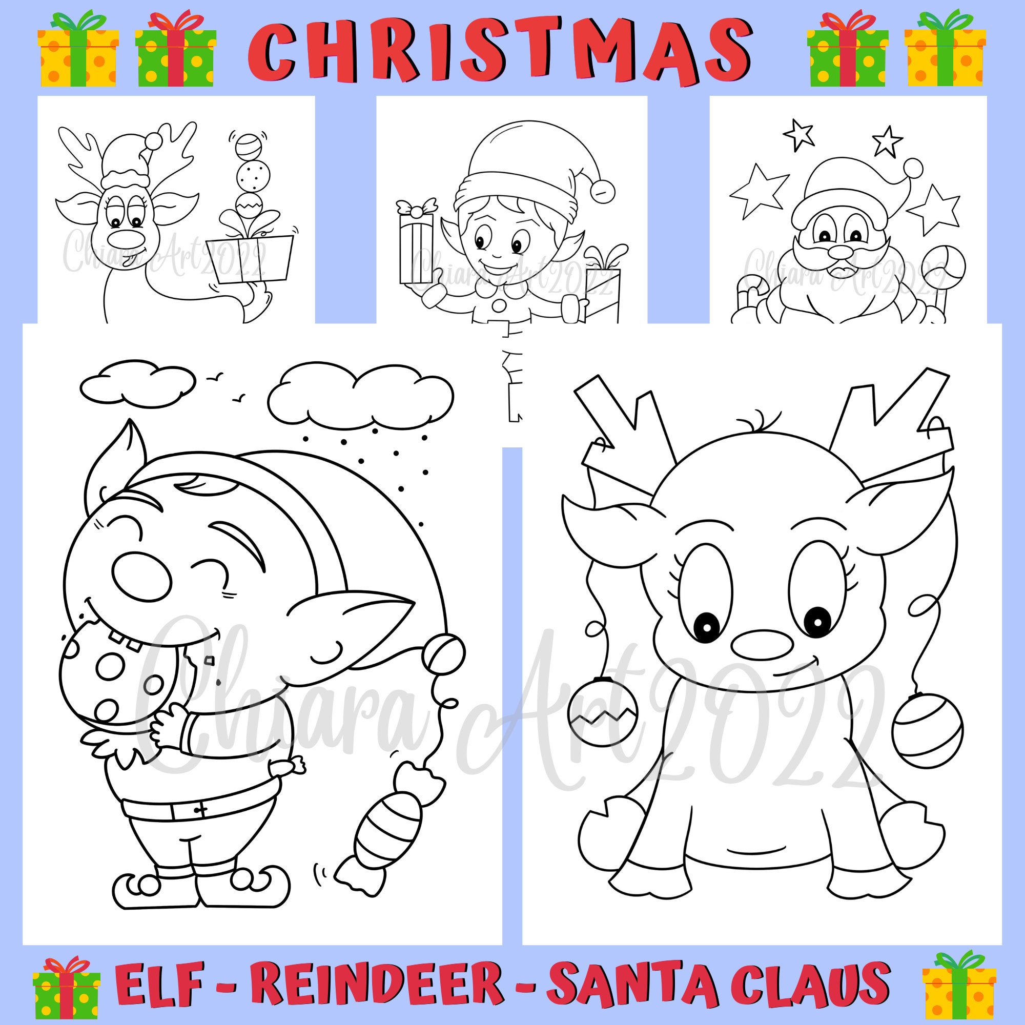 Christmas Coloring Pages for Toddlers Preschool, Christmas Reindeer ...