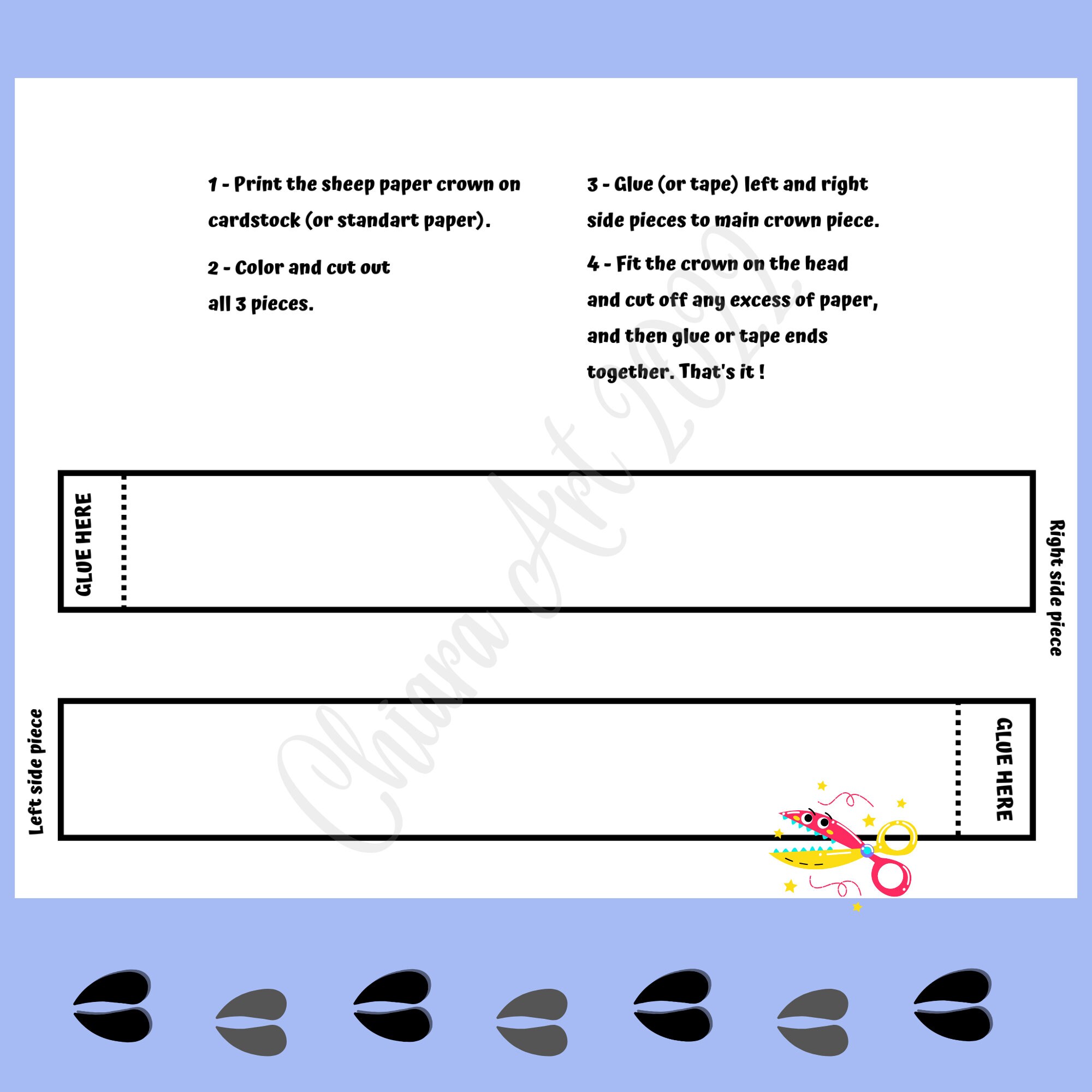 Sheep Paper Crown for Kids Printable, Sheep Party Hat Preschool & Up ...