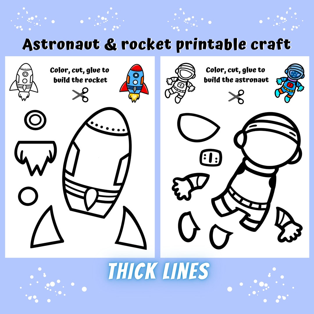 Rocket Printable Craft, Space Themed Activity, Printable Space Craft ...