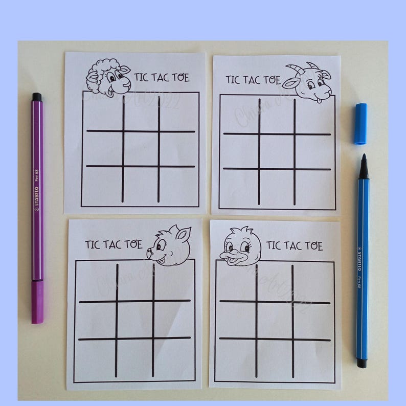 Tic Tac Toe Game Printable, Farm Animal Tic Tac Toe Preschool & Up ...