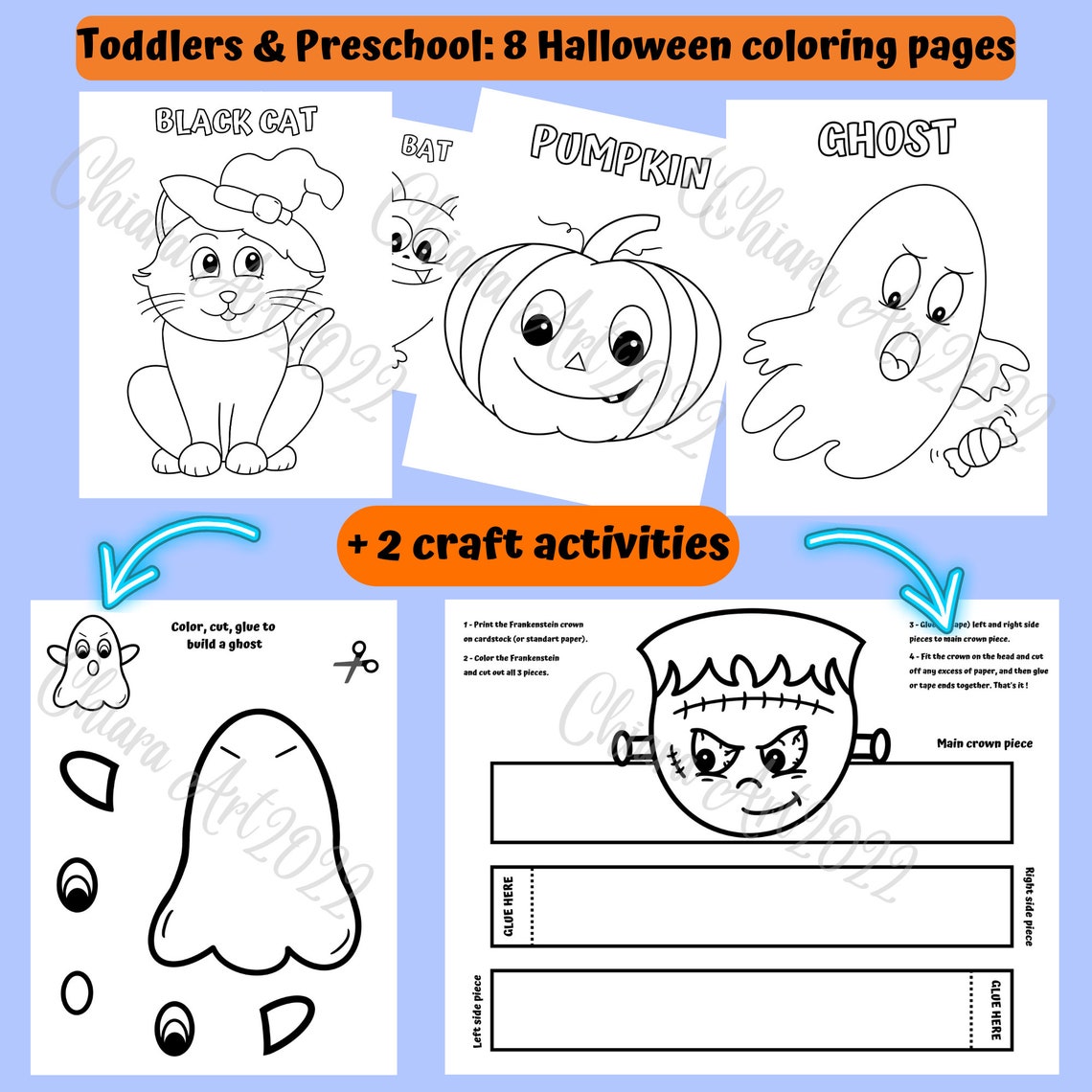 Halloween Coloring Pages for Toddlers and up Printable, Halloween ...