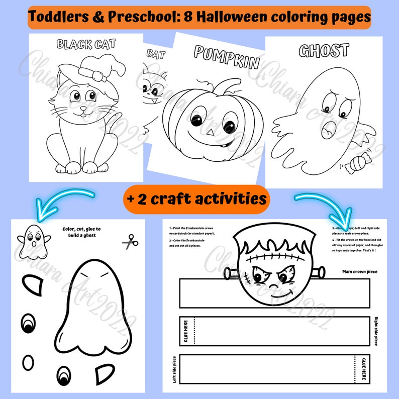 Halloween Coloring Pages for Toddlers and up Printable, Halloween ...