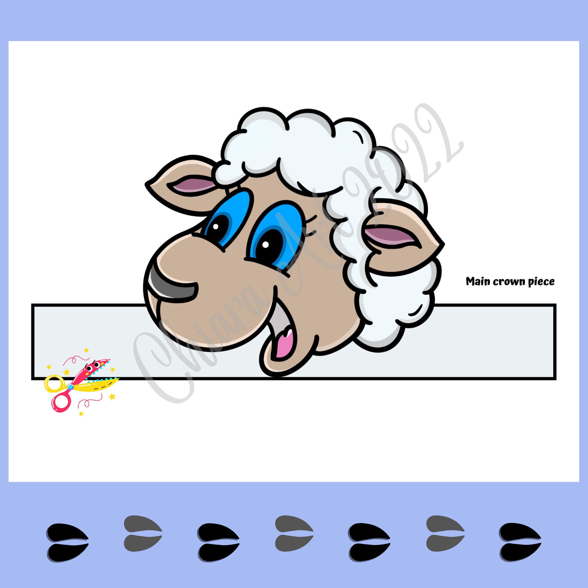 Sheep Paper Crown for Kids Printable, Sheep Party Hat Preschool & Up ...