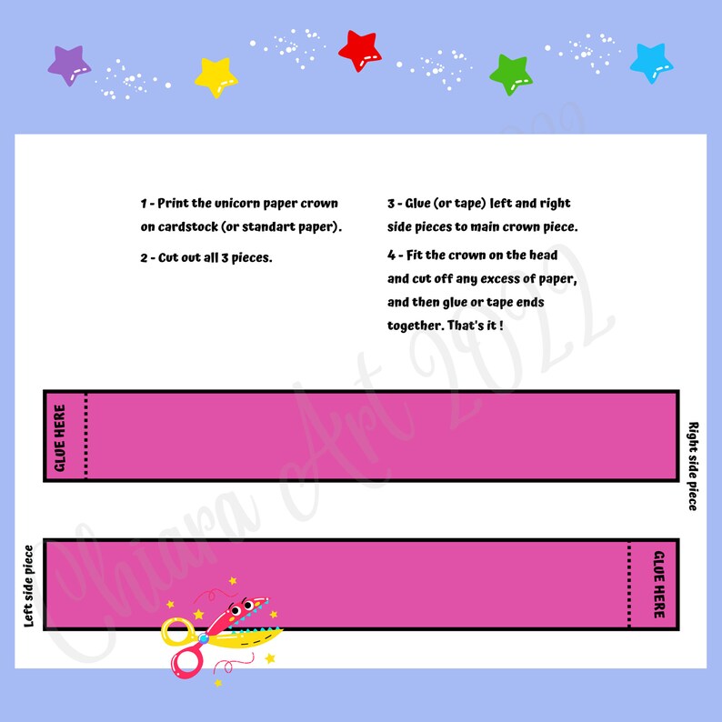 Unicorn Paper Crown for Kids Printable, Unicorn Party Hat Diy Preschool ...