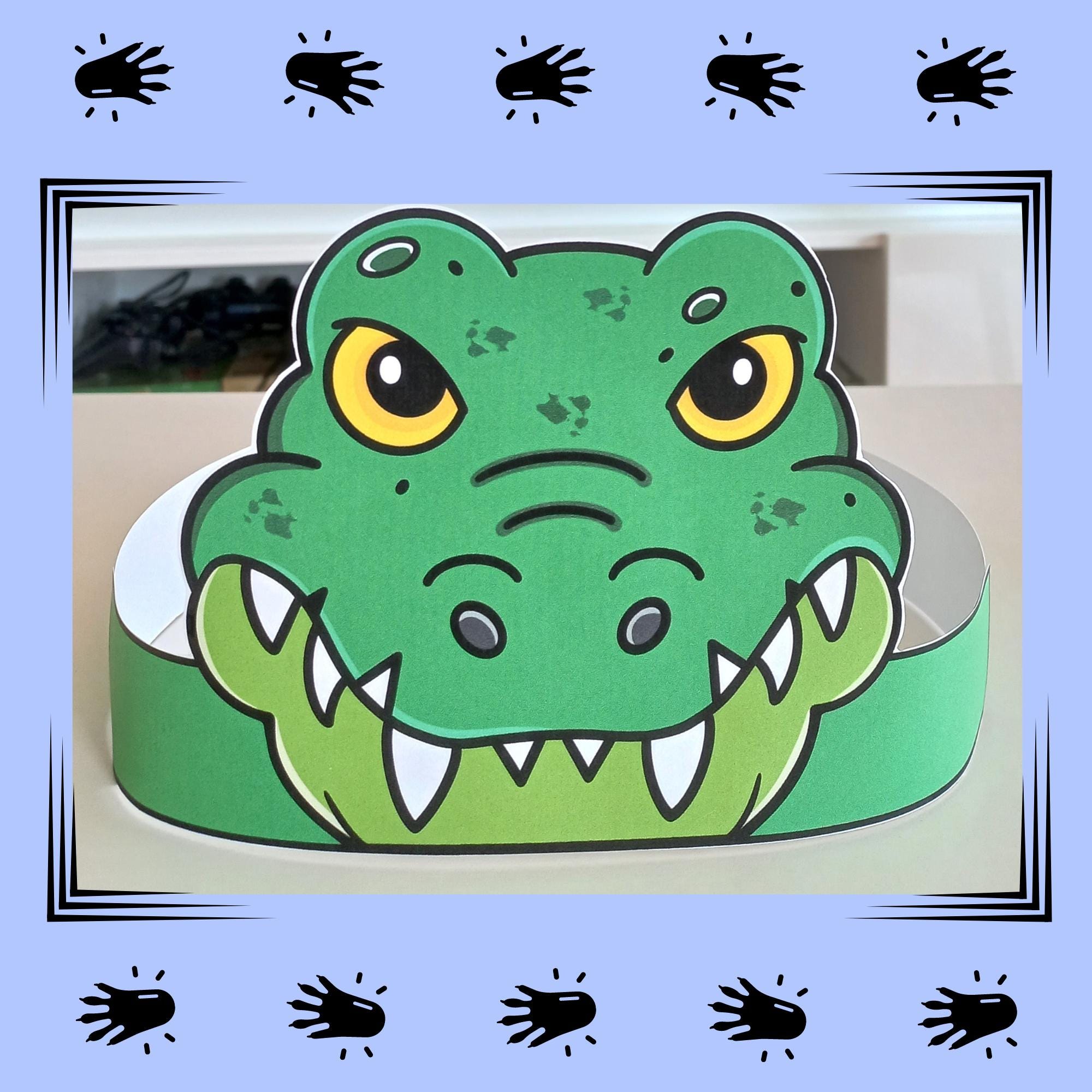Crocodile Paper Crowns Printable, Alligator Headband, Crocodile Paper ...