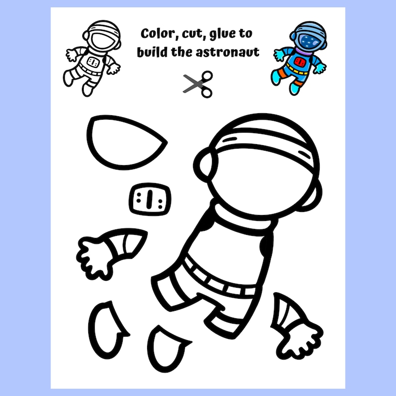 Rocket Printable Craft, Space Themed Activity, Printable Space Craft ...