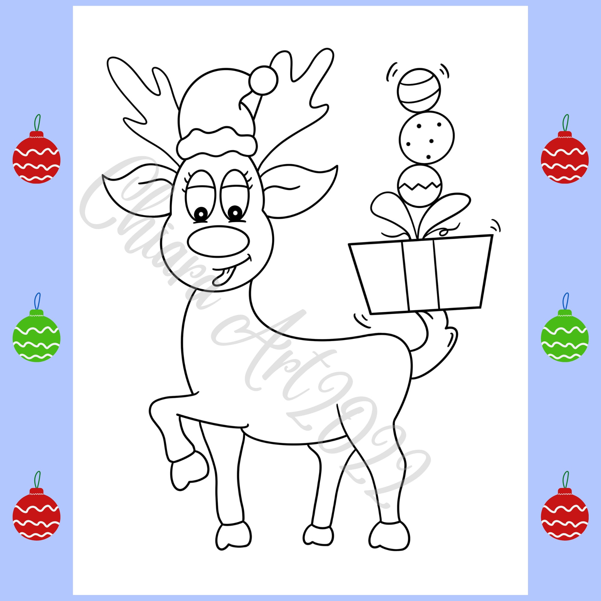 Christmas Coloring Pages for Toddlers Preschool, Christmas Reindeer ...