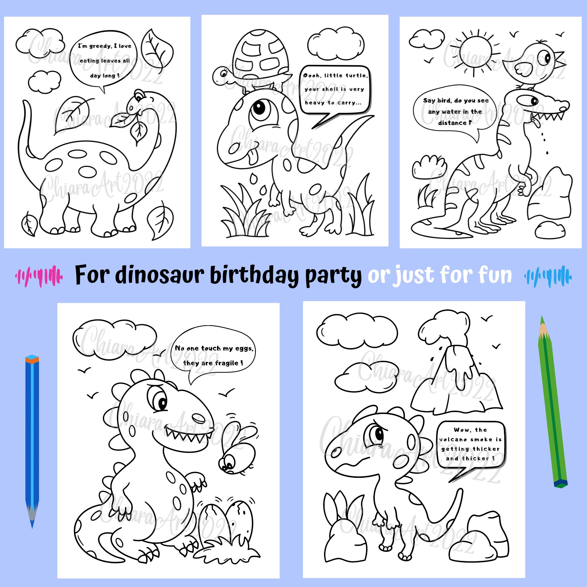 Dinosaur Coloring Pages for Kids Preschool and Up, Cute Dinosaur ...