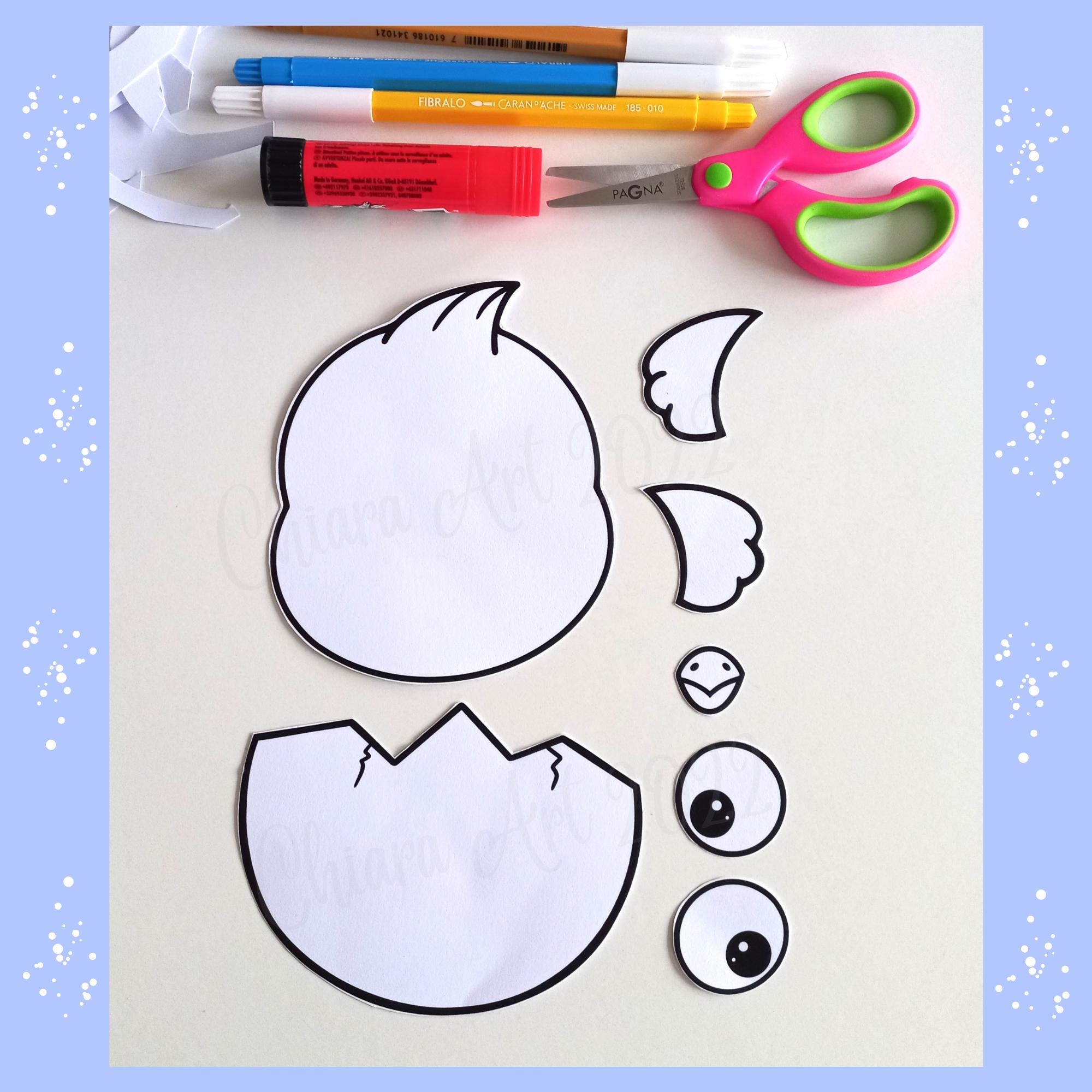Chick Cut and Paste Printable, Build a Chick in Its Eggshell Preschool ...
