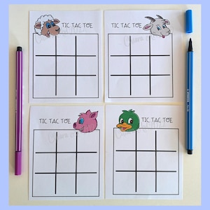 Tic Tac Toe Game Printable, Farm Animal Tic Tac Toe Preschool & Up ...