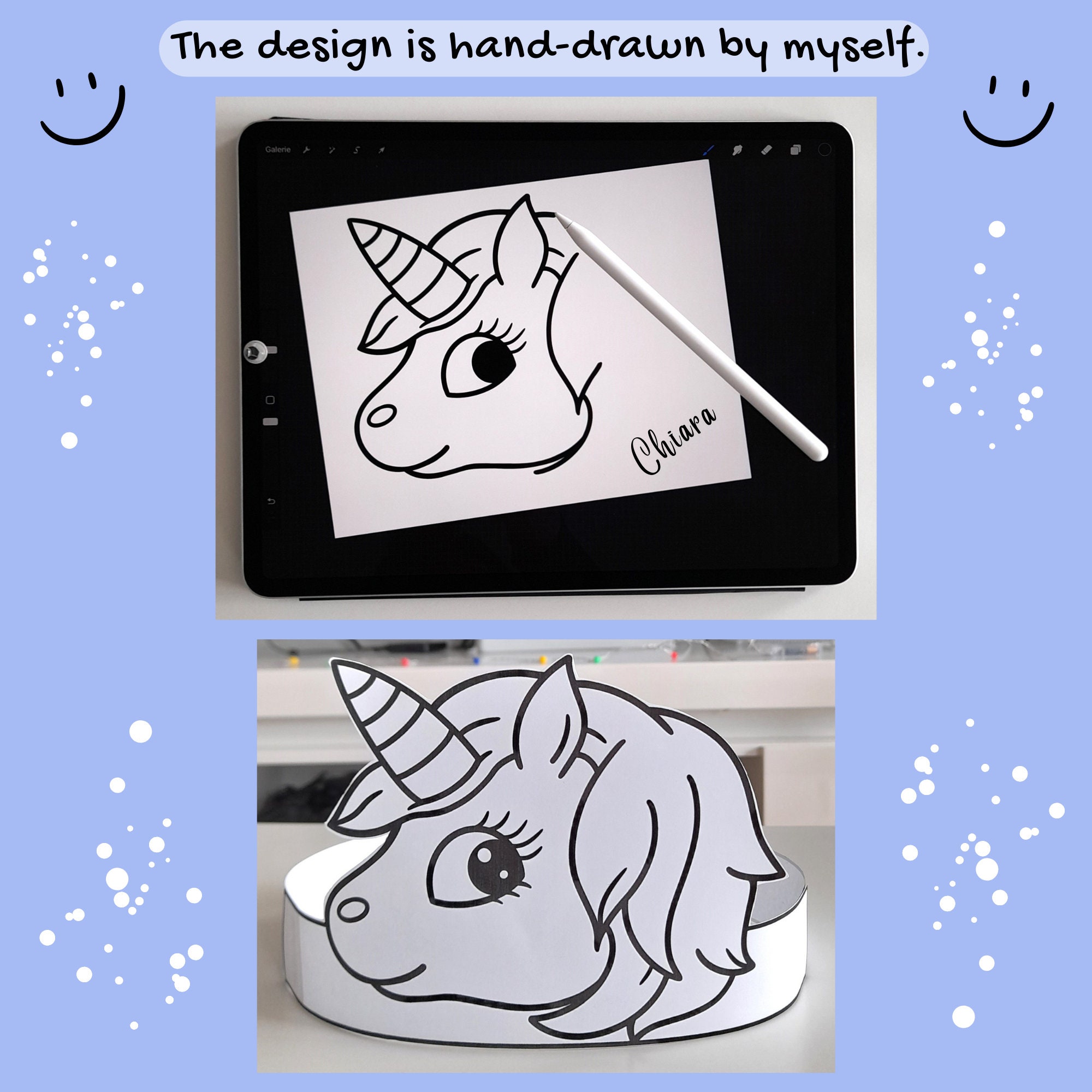 Unicorn Paper Crown for Kids Printable, Unicorn Party Hat Diy Preschool ...