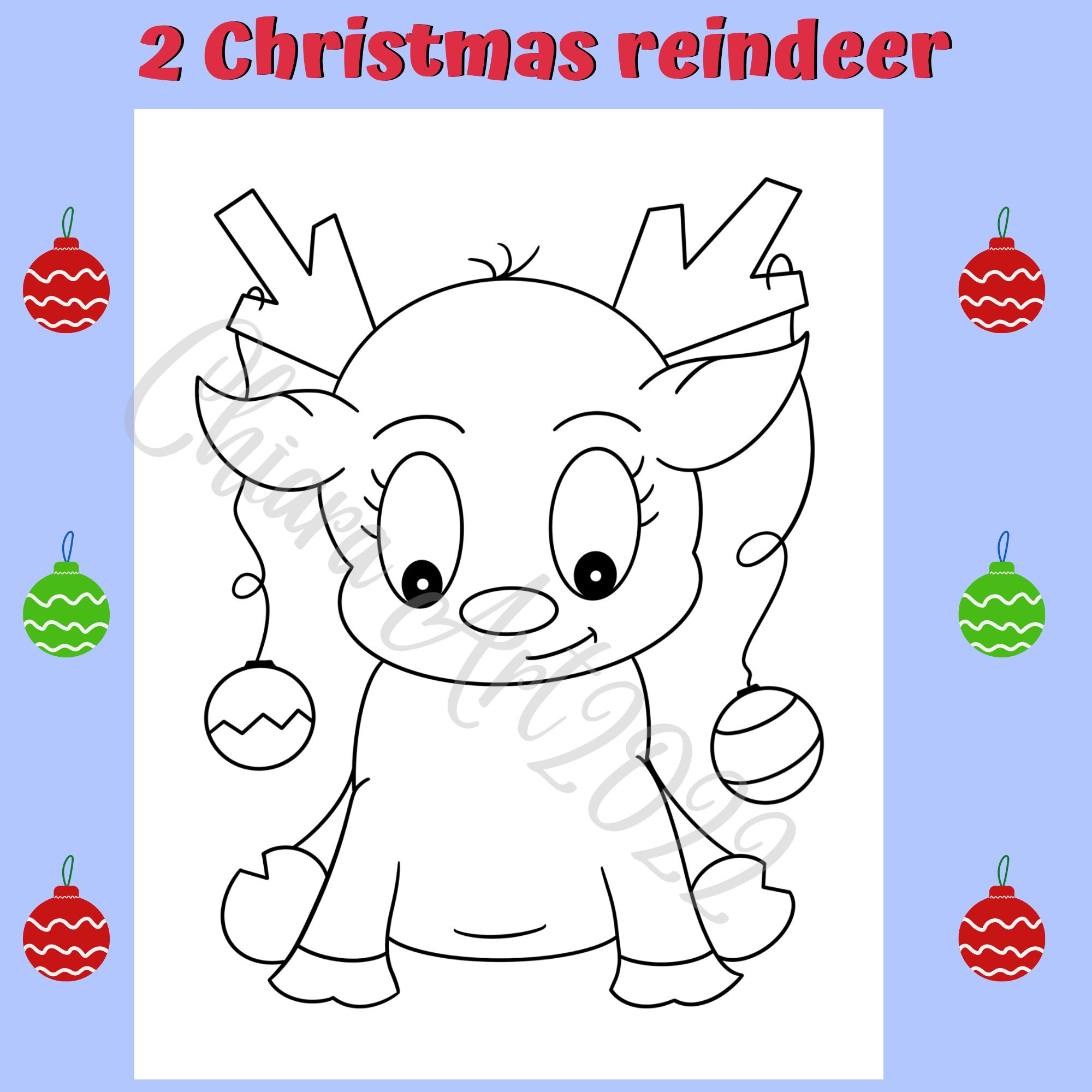 Christmas Coloring Pages for Toddlers Preschool, Christmas Reindeer ...