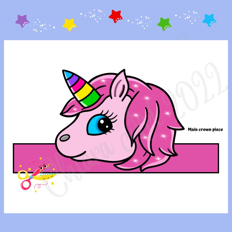 Unicorn Paper Crown for Kids Printable, Unicorn Party Hat Diy Preschool ...