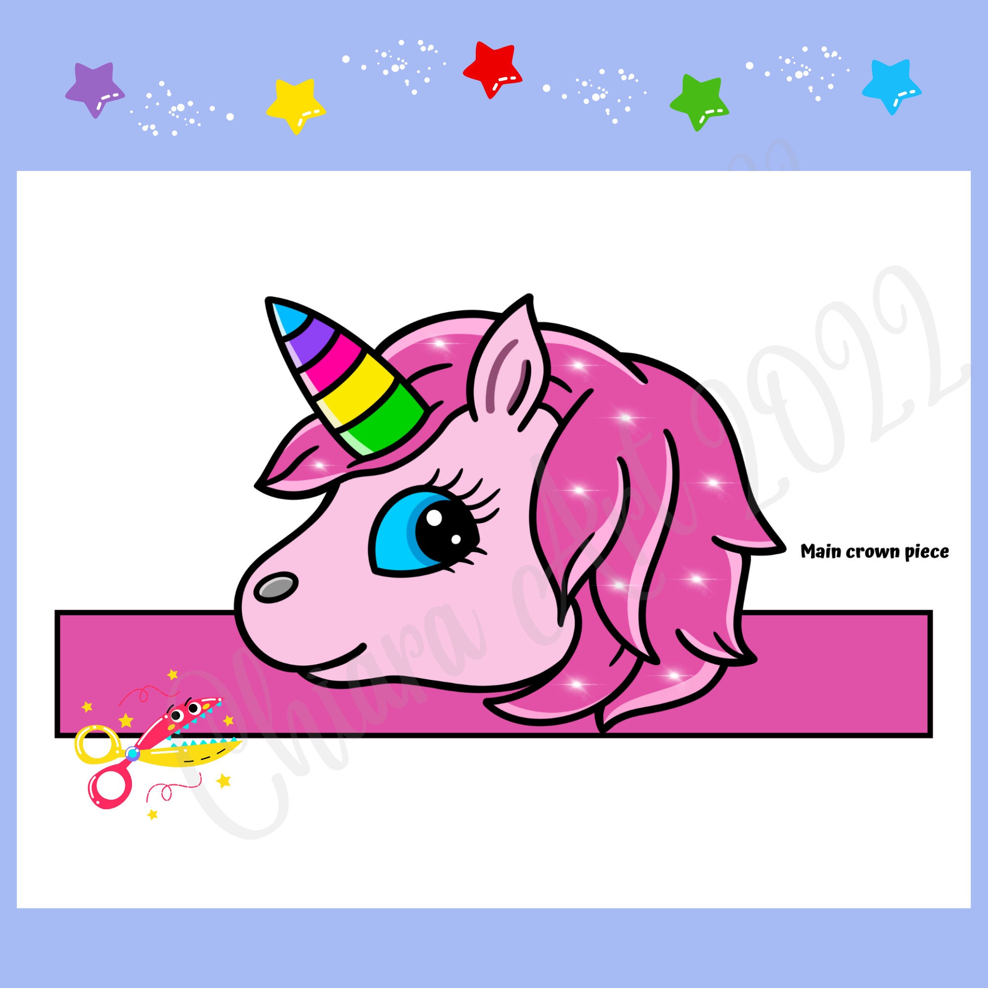 Unicorn Paper Crown for Kids Printable, Unicorn Party Hat Diy Preschool ...
