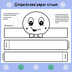 Christmas Paper Crowns Printable, Snowman Paper Headband, Gingerbread ...