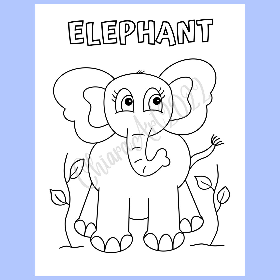 Safari Animal Coloring Pages for Kids Printable, Jungle Theme Birthday ...