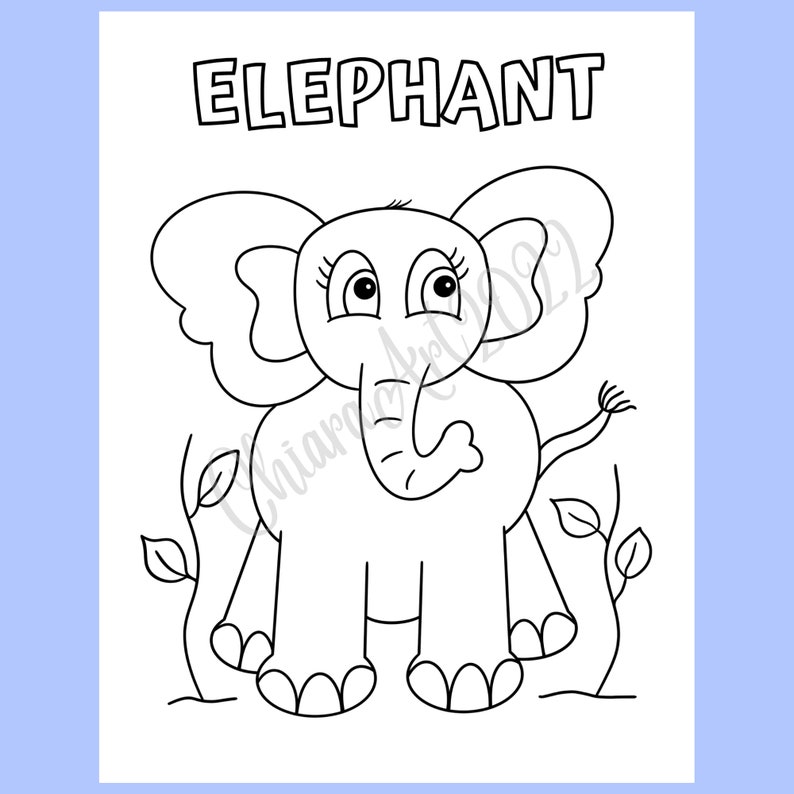 Safari Animal Coloring Pages for Kids Printable, Jungle Theme Birthday ...