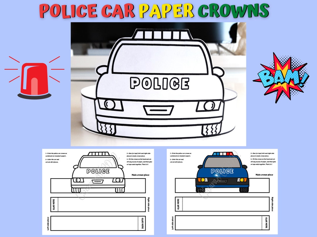 Police Car Paper Crown for Kids Police Party Printable - Etsy