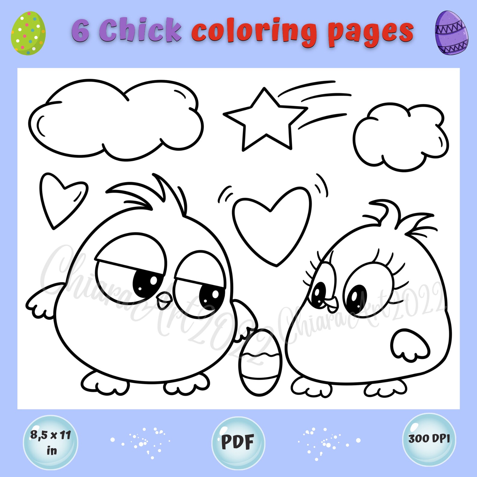 Easter Coloring Pages Preschool and Up, Easy Easter Chick Coloring ...