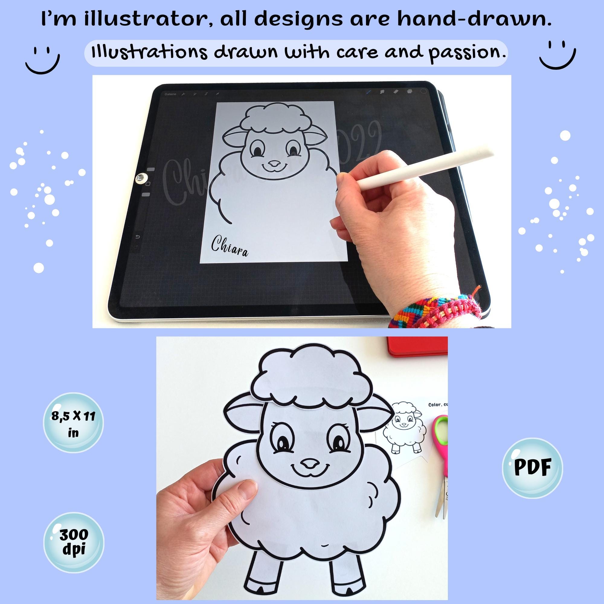 Sheep Cut and Paste Printable, Build a Sheep Coloring Preschool, Easter ...