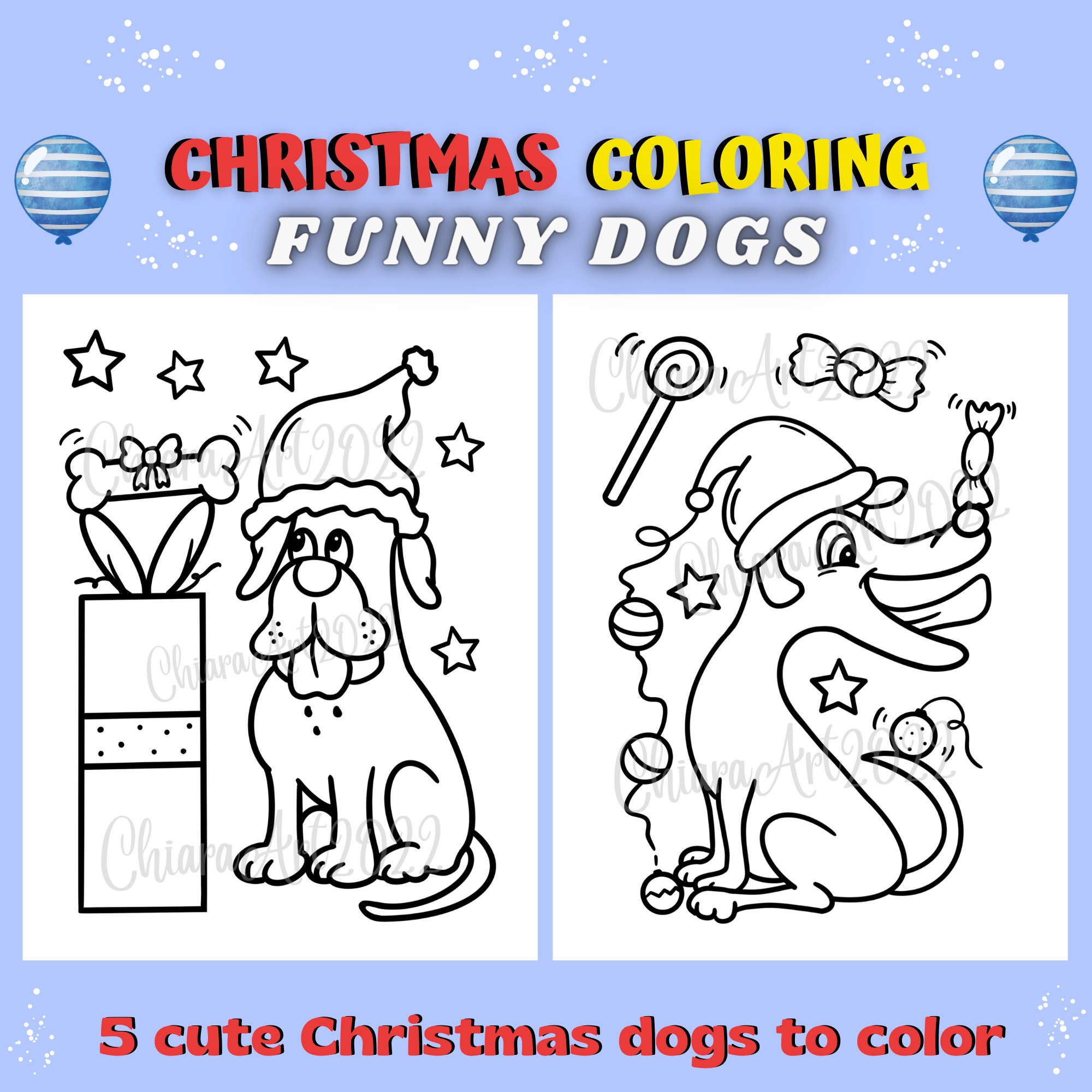 Christmas Dog Coloring Pages