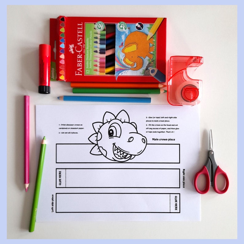 Dinosaur Paper Crown for Kids, Dinosaur Party Hats Printable, Dinosaur ...