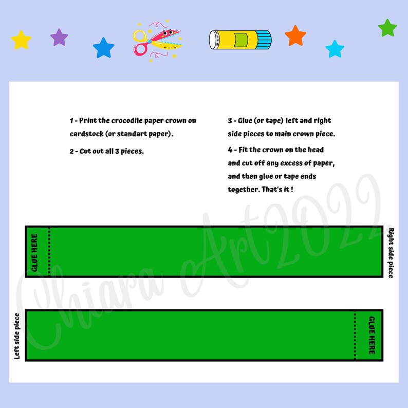 Crocodile Paper Crowns Printable, Alligator Headband, Crocodile Paper ...