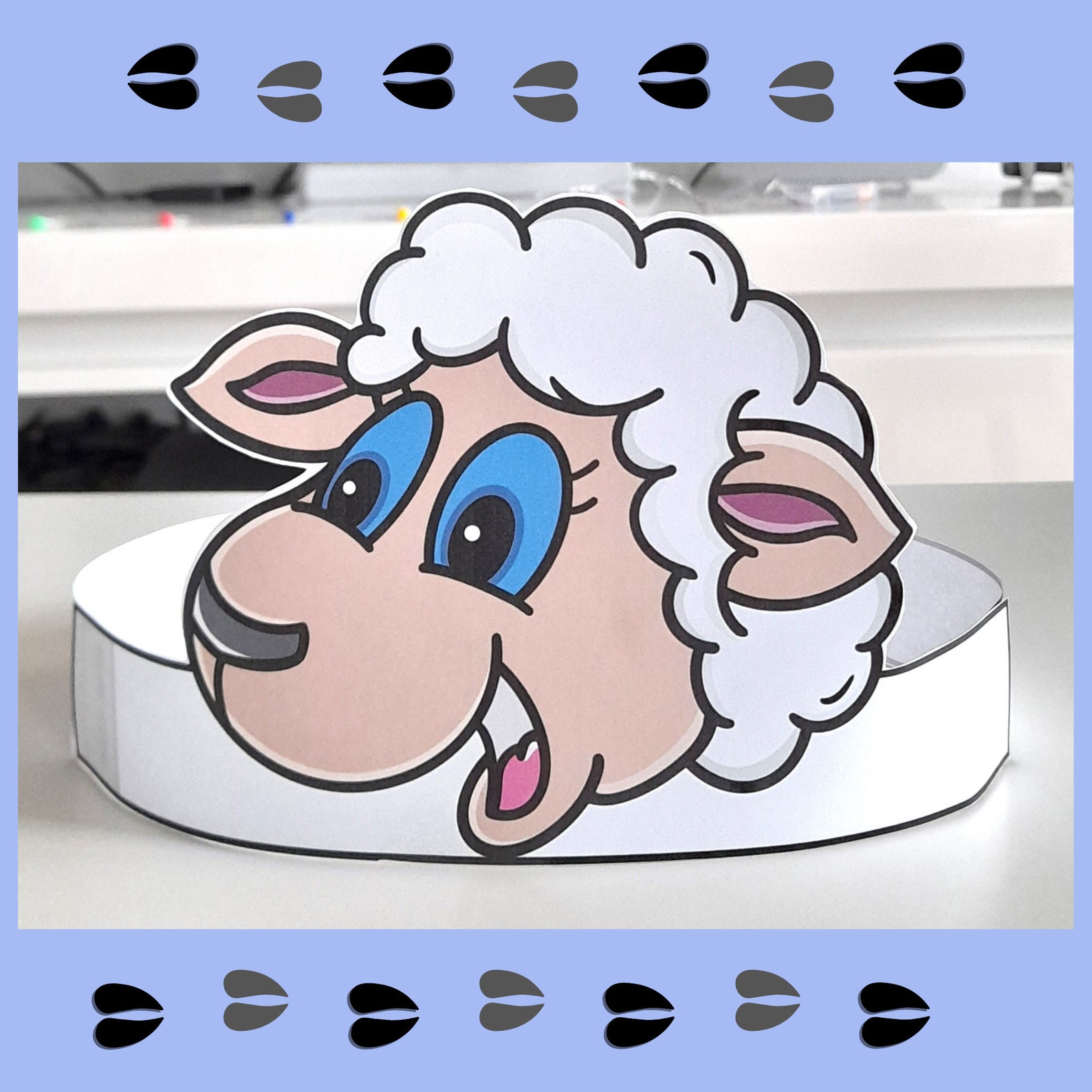 Sheep Paper Crown for Kids Printable, Sheep Party Hat Preschool & Up ...