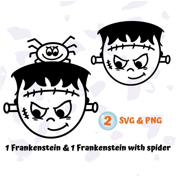 Halloween Frankenstein Face SVG Funny Frankestein PNG With - Etsy