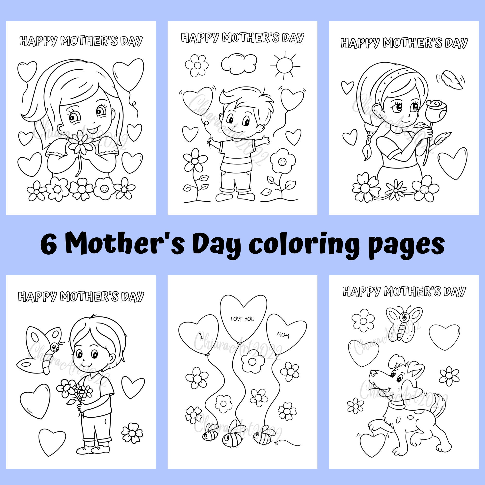 Mother's Day Coloring Pages for Kid, Happy Mother's Day Printable, I ...