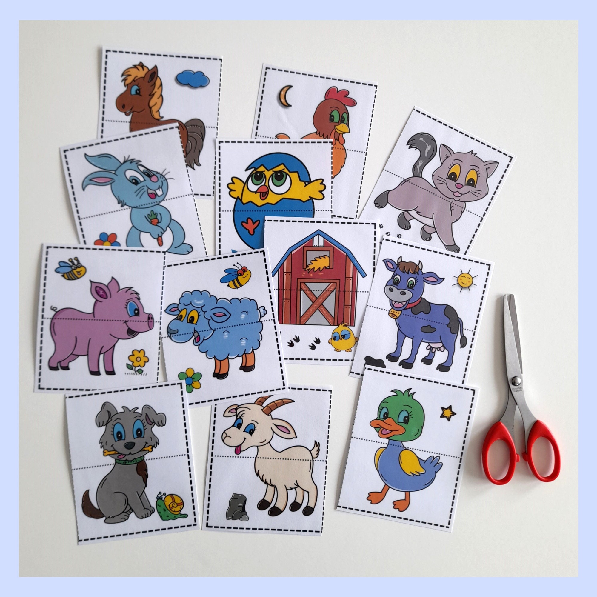 Farm Animal Matching Game Preschool, Farm Activity for Kindergarten ...