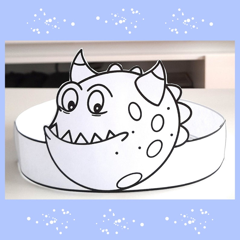 Monster Paper Crowns for Preschool and Up, Monster Birthday Party ...