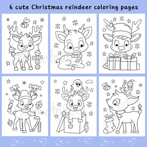 Christmas Reindeer Coloring Pages for Preschool and Up, Cute Reindeer ...