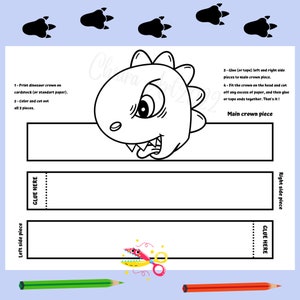 Dinosaur Paper Crown for Kids, Dinosaur Birthday Decor, Dinosaur Party ...