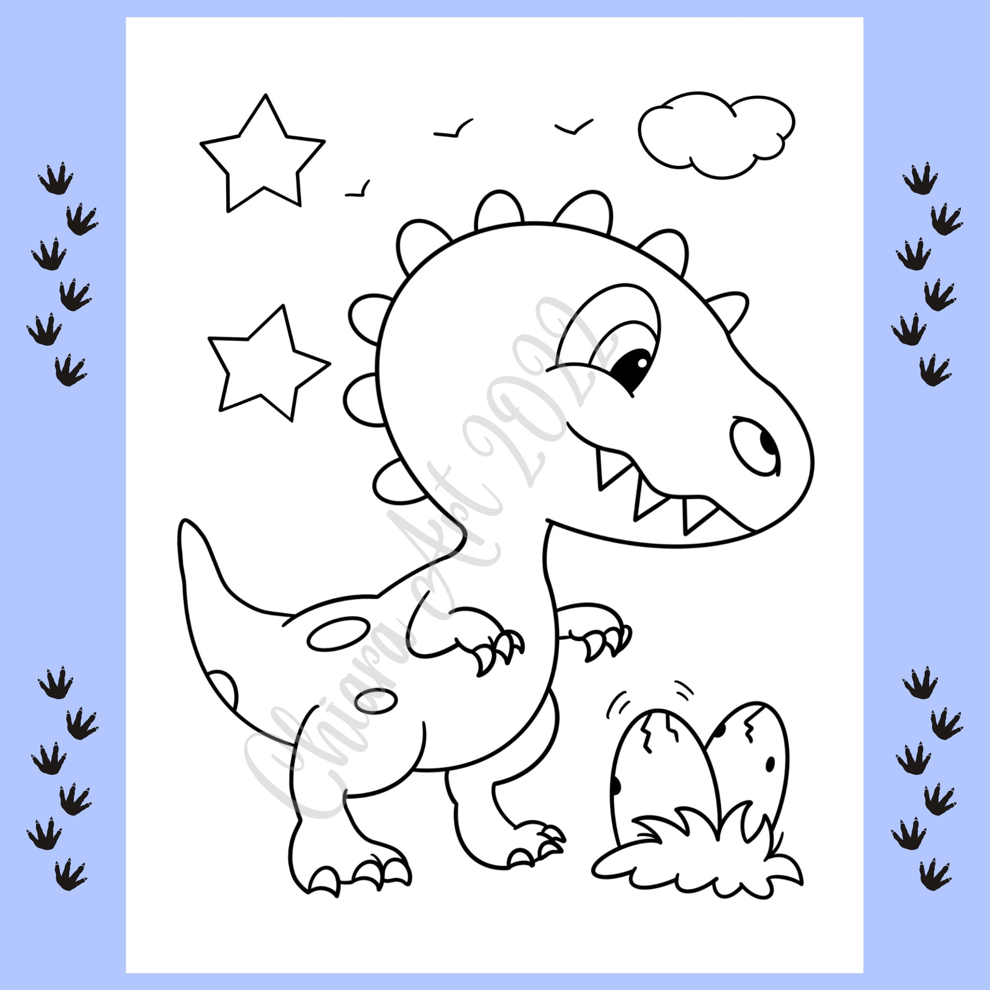 Dinosaur Coloring Pages Preschool Dinosaur Eggs Nest Coloring - Etsy
