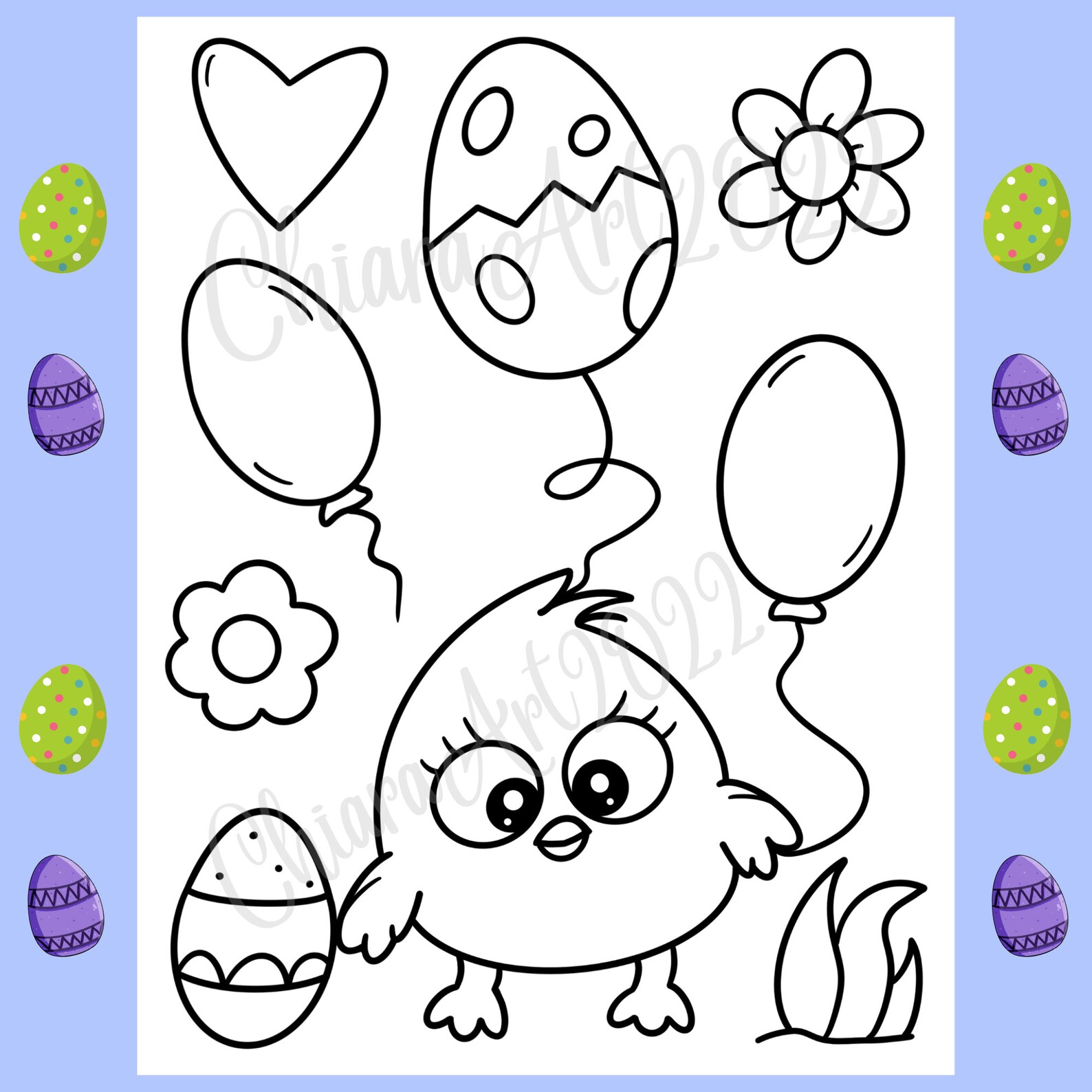 Easter Coloring Pages Preschool and Up, Easy Easter Chick Coloring ...