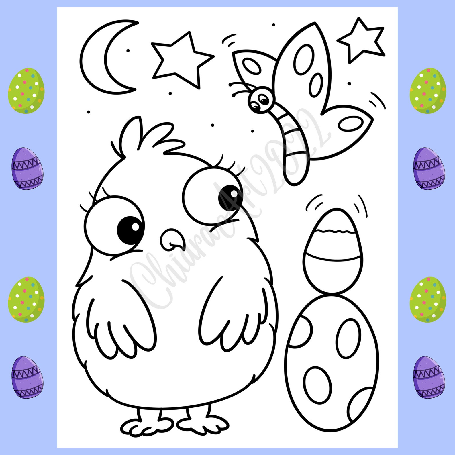 Easter Coloring Pages Preschool and Up, Easy Easter Chick Coloring ...