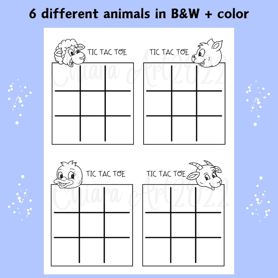 Tic Tac Toe Game Printable, Farm Animal Tic Tac Toe Preschool & Up ...