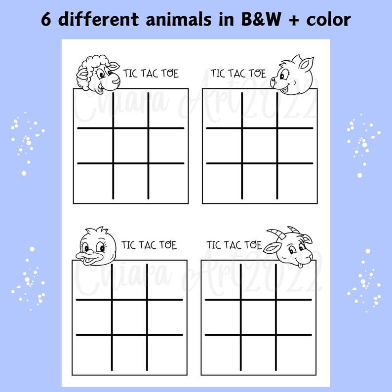Tic Tac Toe Game Printable, Farm Animal Tic Tac Toe Preschool & Up ...