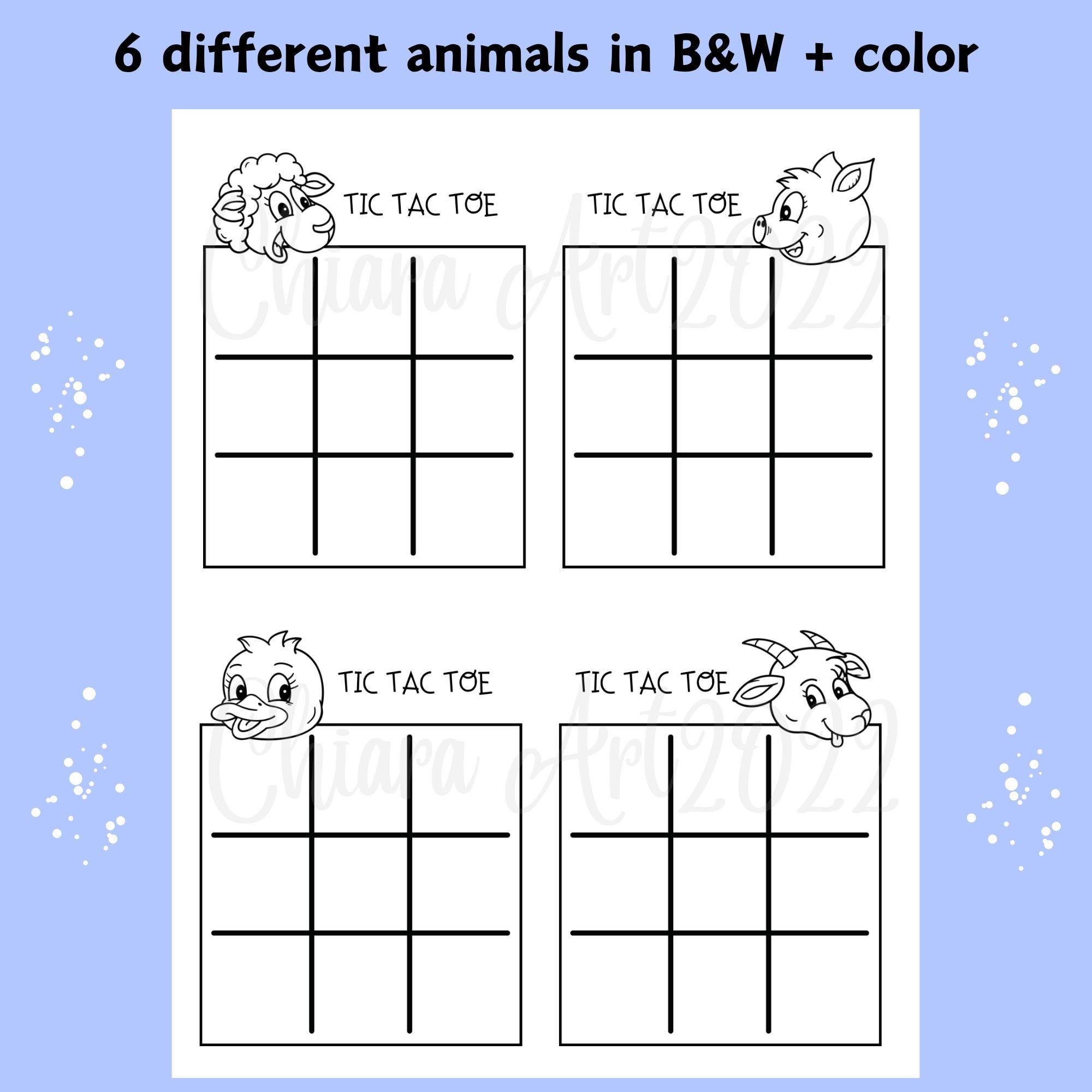 Tic Tac Toe Game Printable, Farm Animal Tic Tac Toe Preschool & Up ...