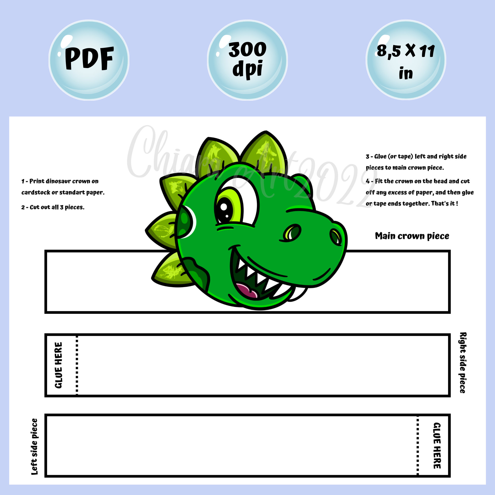 Dinosaur Paper Crown for Kids, Dinosaur Birthday Decor, Dinosaur Party ...